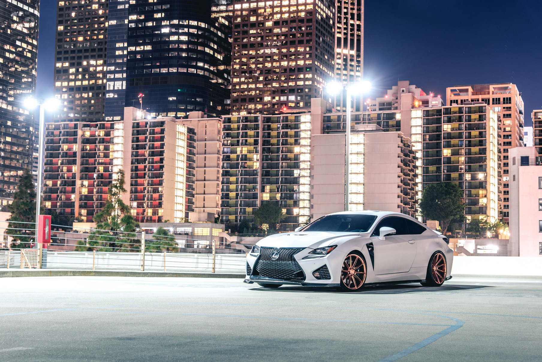 A White 2016 Lexus RCF on 20 Inch Blaque Diamond BD-11 Polished Rose ...