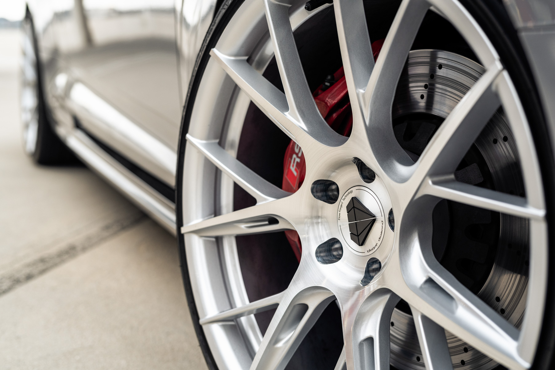 A 2018 Audi RS5 on 20 Inch Blaque Diamond BD-F18 Brushed Silver Wheels ...