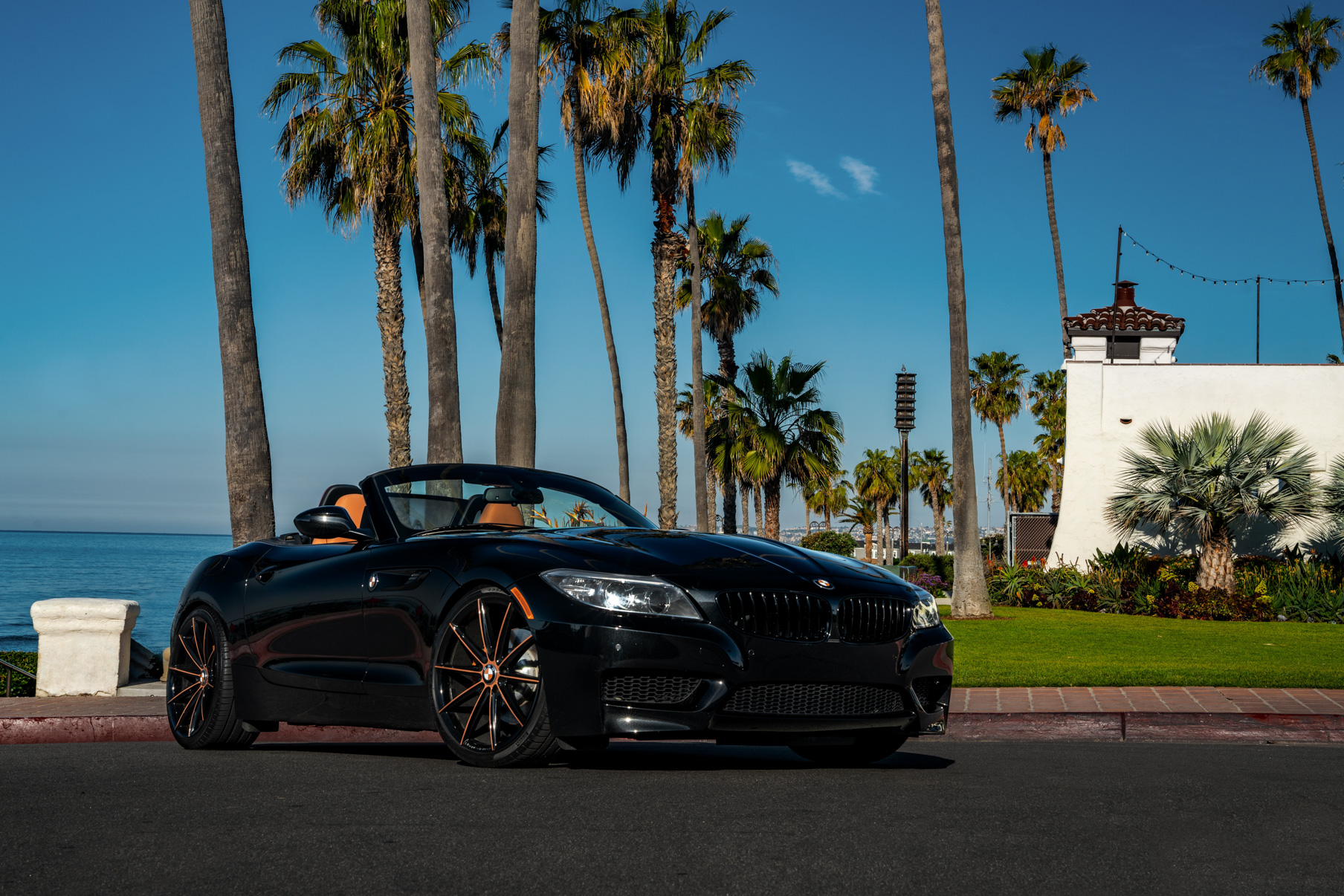 A 2018 BMW Z4 on 20 Inch Blaque Diamond BD-11 Orange Black Wheels(8 ...