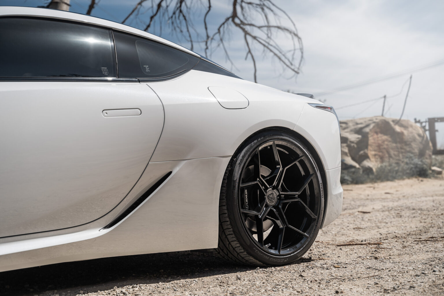 A 2018 Lexus LC500 on 20 Inch Blaque Diamond BD-F25 Gloss Black Wheels ...