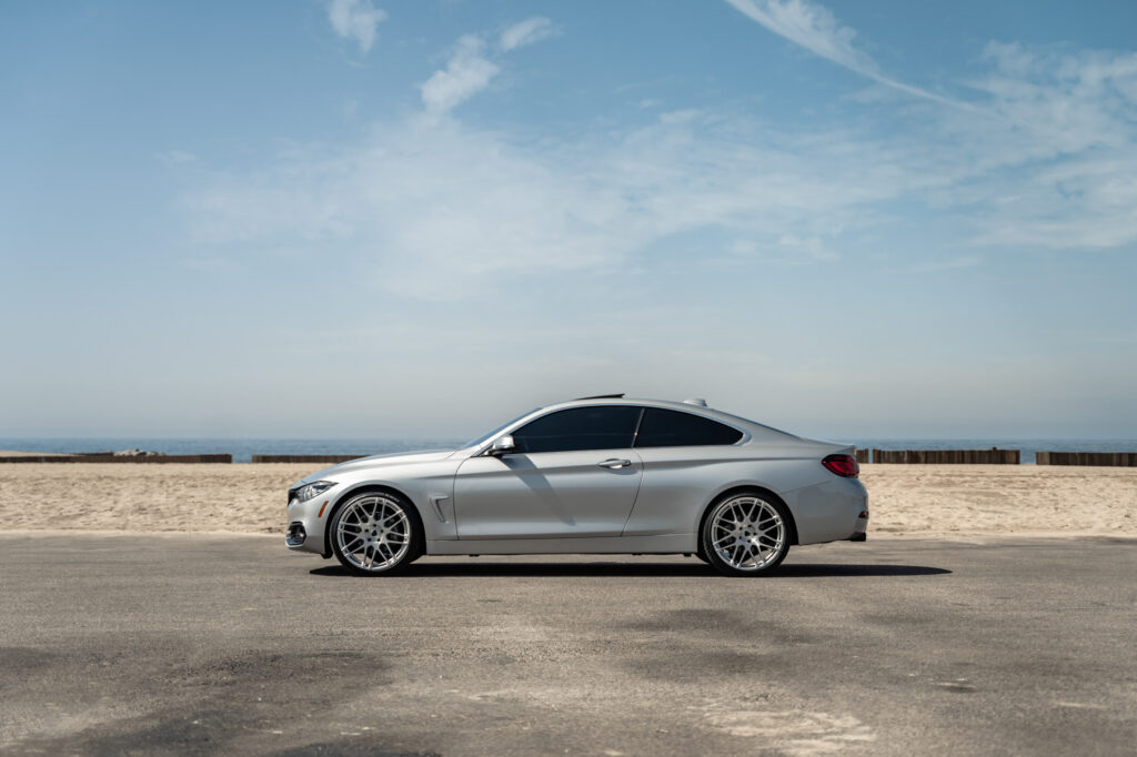 A 2020 BMW 430i on 20 Inch Blaque Diamond BD-F12 Brushed Silver Wheels ...