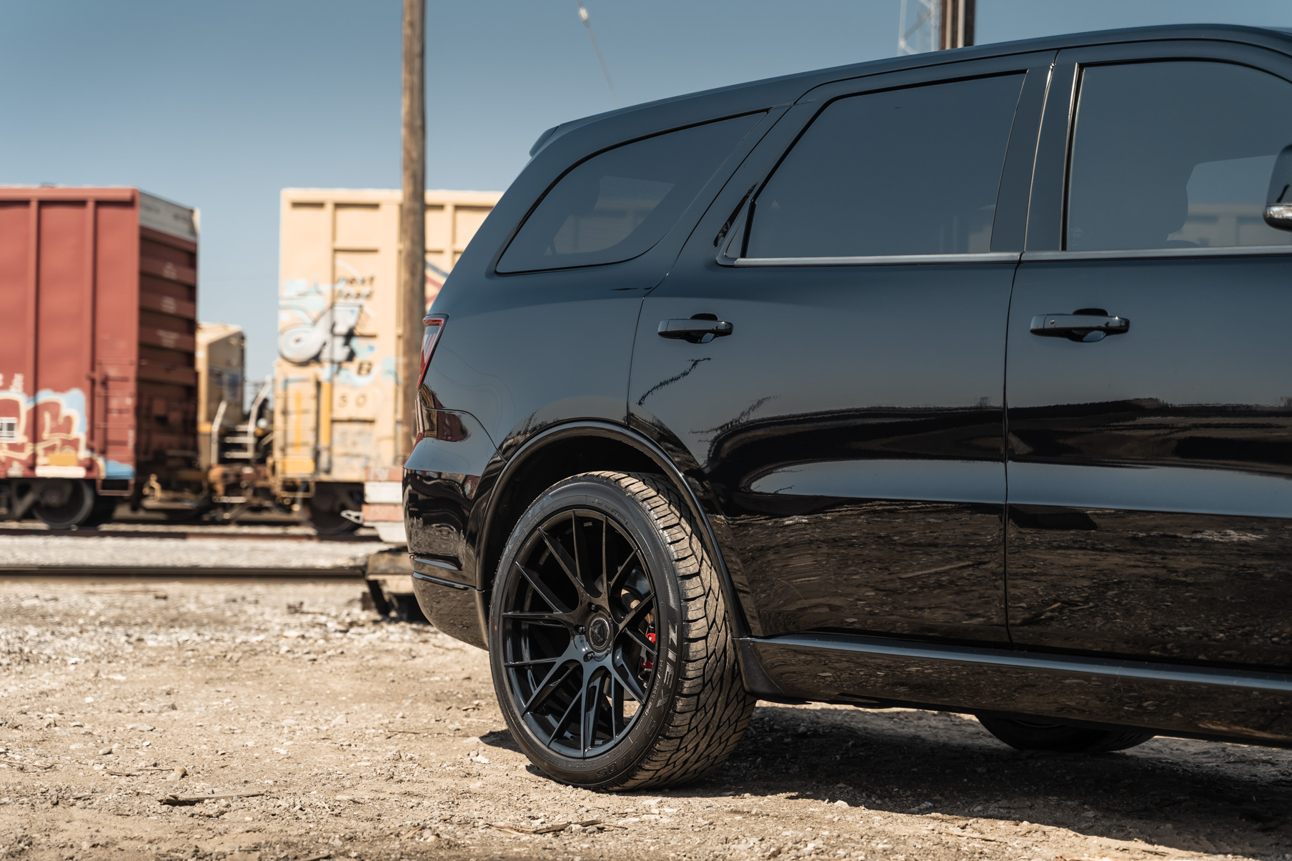 A 2020 Dodge Durango RT on 22 Inch Blaque Diamond BD-F18 on Gloss Black ...