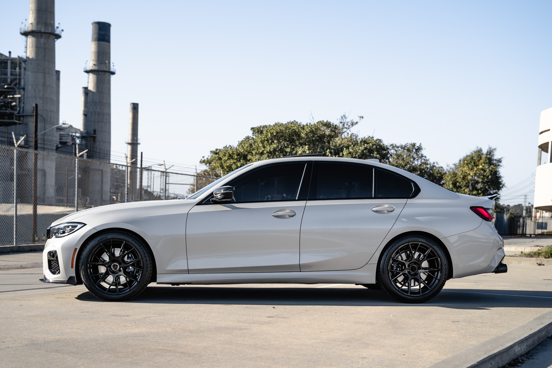 A 2021 BMW M340i on 20 Inch Blaque Diamond BD-F18 Gloss Black Wheels ...