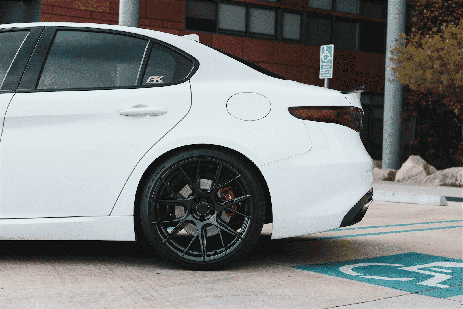 A 2018 Alfa Romeo Giulia on Blaque Diamond BD-F18 Gloss Black Wheels ...