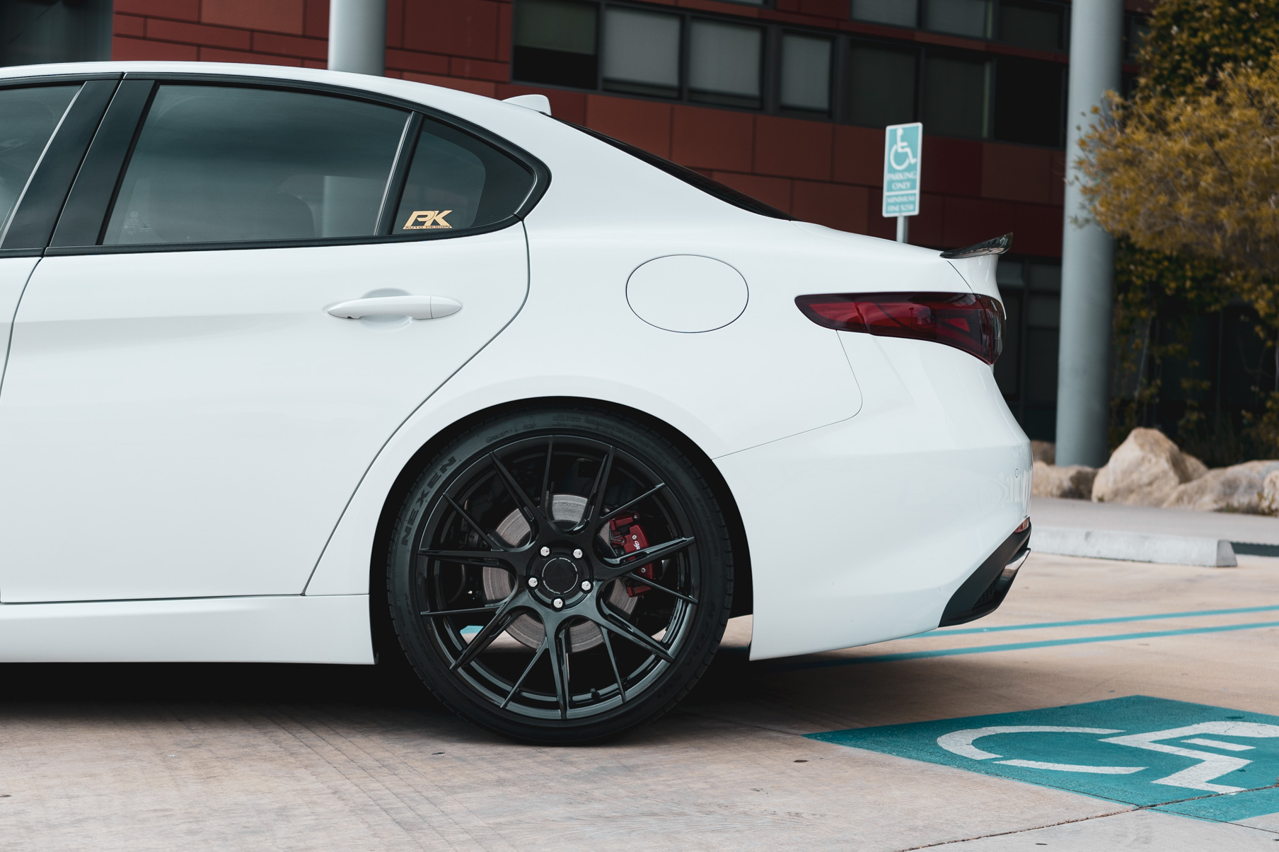 An Alfa Romero Giulia on 20 Inch Blaque Diamond BD-F18 Gloss Black ...