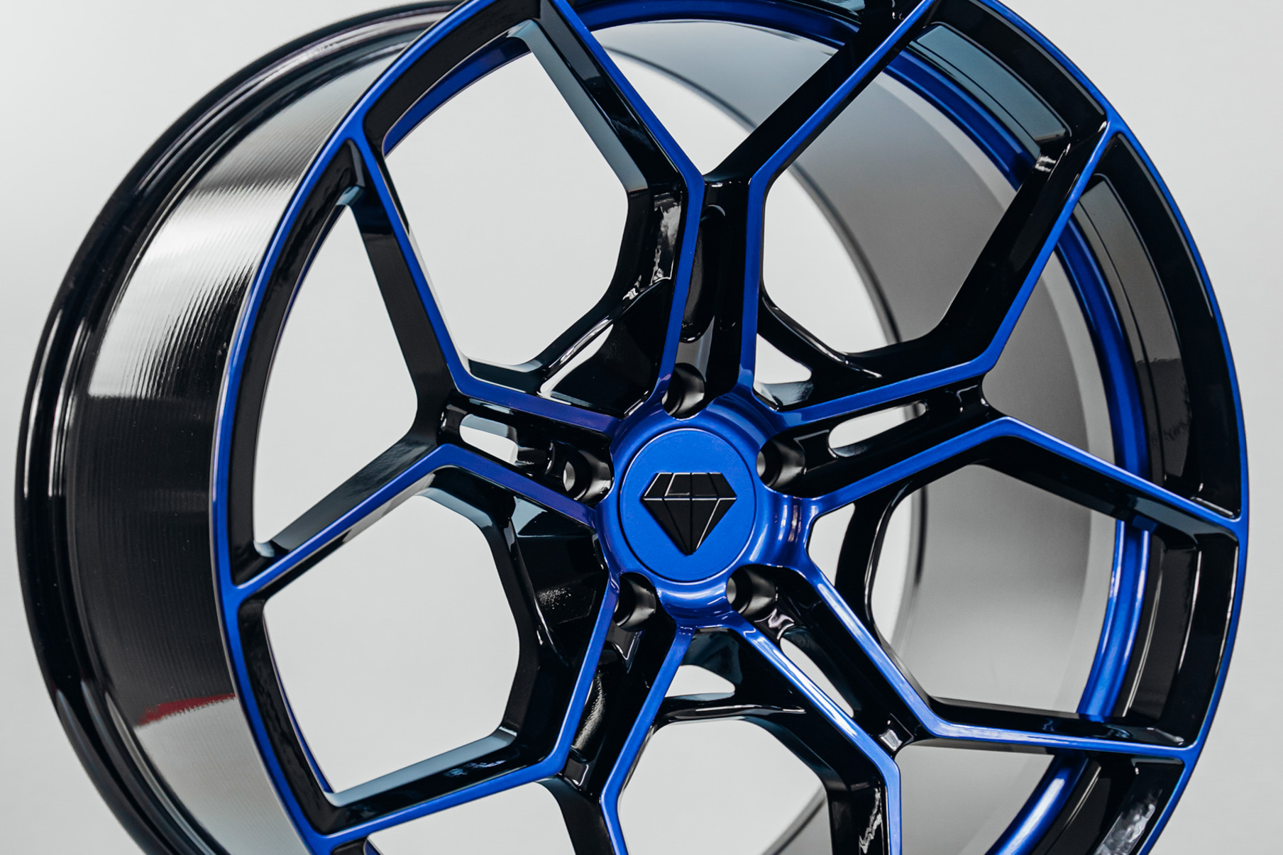 Blaque Diamond BD-F25 Custom Finish Blue Flow Forged Series Wheel ...