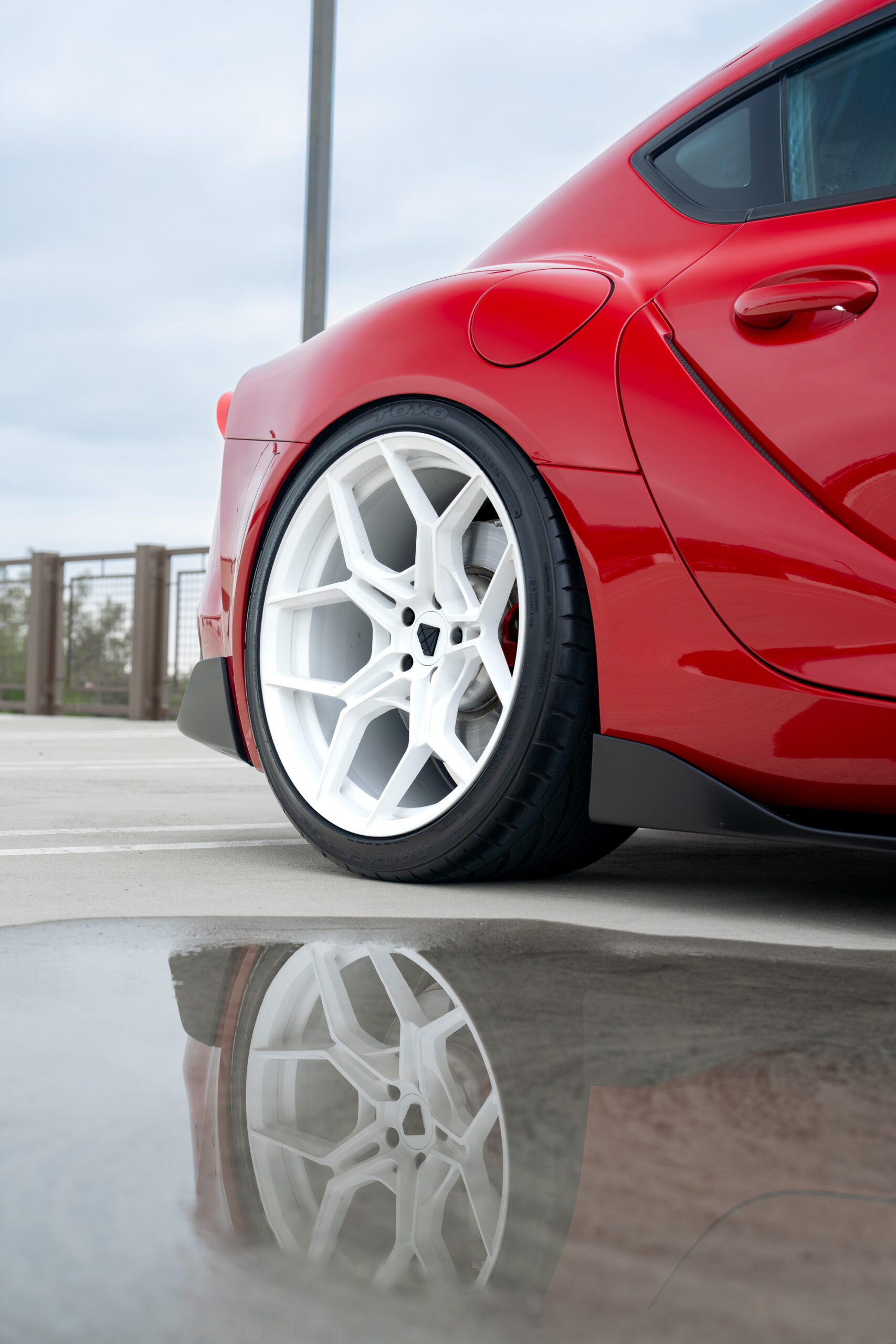A 2020 Toyota Supra on BD-F25 Custom Finish Gloss White Wheels - Blaque ...